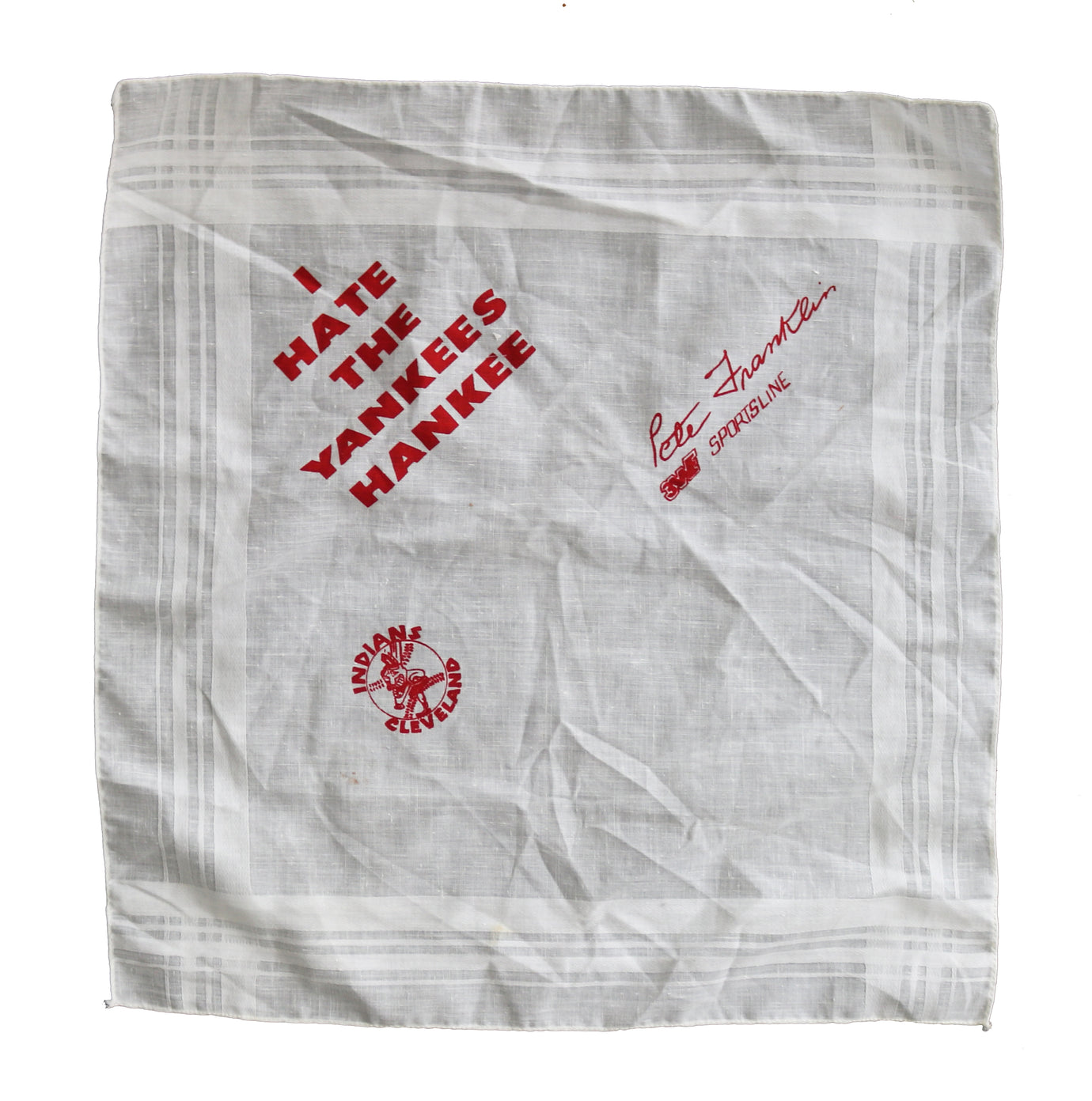 I Hate the Yankees Hankee Handkerchief Pete Franklin Cleveland Indians ...