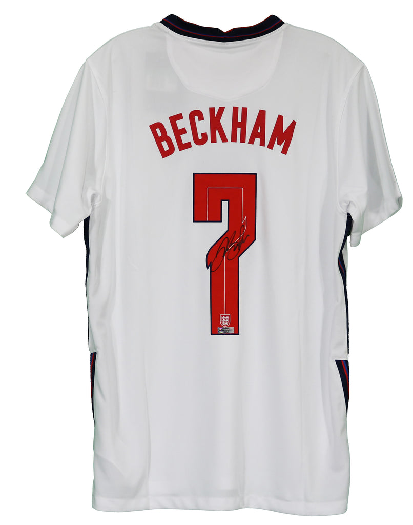 David Beckham Signed Autographed England White #7 Jersey Heritage Auth ...
